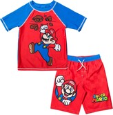 SUPER MARIO Nintendo Little Boys Rash Guard and Swim Trunks Outfit Set ...