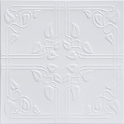 A La Maison Ceilings Ivy Leaves 1.6 ft. x 1.6 ft. Polystyrene Glue-up ...