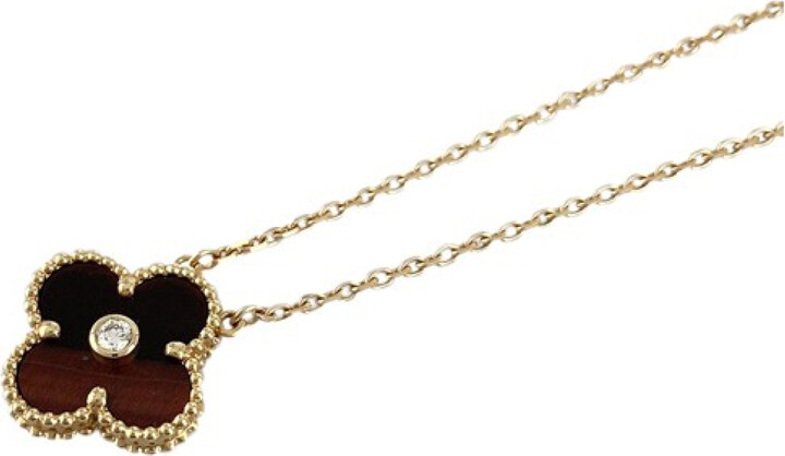 Van Cleef & Arpels Vintage Alhambra pink gold necklace - ShopStyle