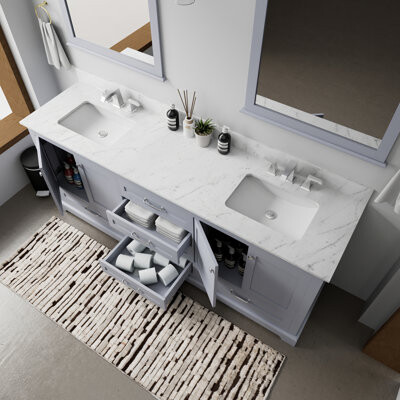 Dmond Double Bath Vanity with Carrara Marble Top - ShopStyle Sinks & Washstands