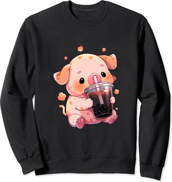 Kawaii Boba Drink Bubble Tea Lover Pig Boba Tea Bubble Tea Anime Kawaii ...