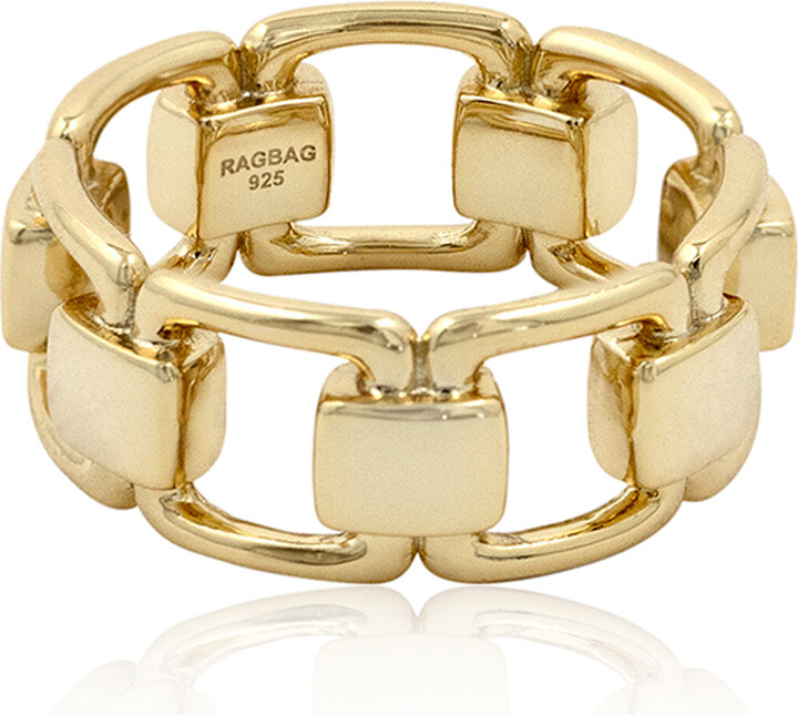 Ragbag Studio Reflection 18k Gold-Plated Link Ring - ShopStyle
