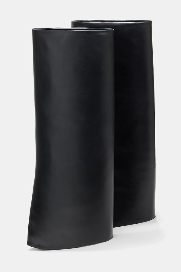 Dorothee Schumacher Wide leg leather spats - ShopStyle Open Toe Pumps