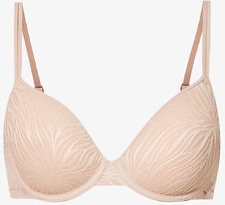 Calvin Klein Womens Cedar Sheer Marquisette Floral-embroidered Stretch ...