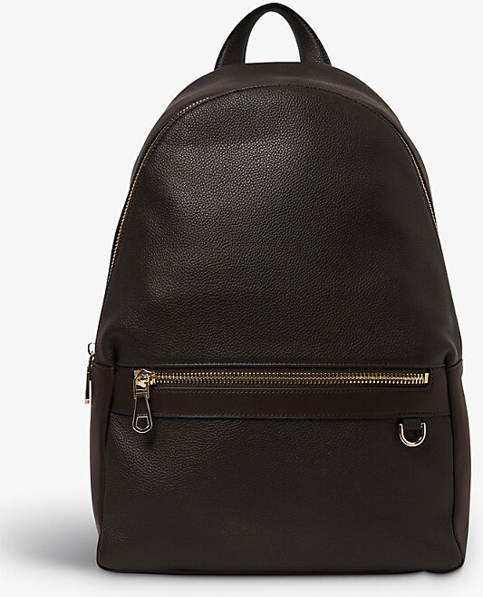Reiss Mens Dark Brown Drew Leather Backpack - ShopStyle