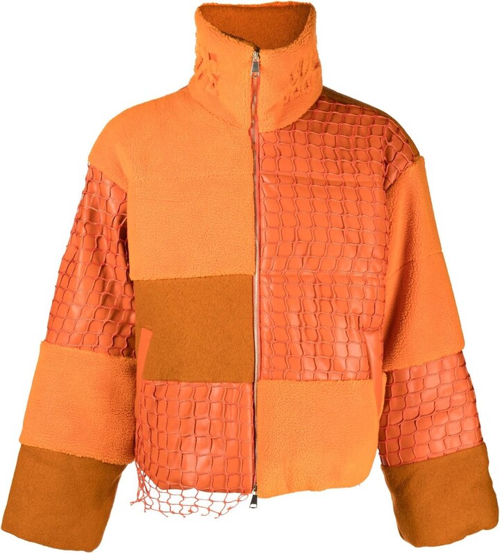 Who Decides War Orange Birds Eye View Puffer Jacket - ShopStyle