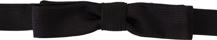 Dolce & Gabbana Black 100% Silk Adjustable Neck Papillon Men's Tie ...