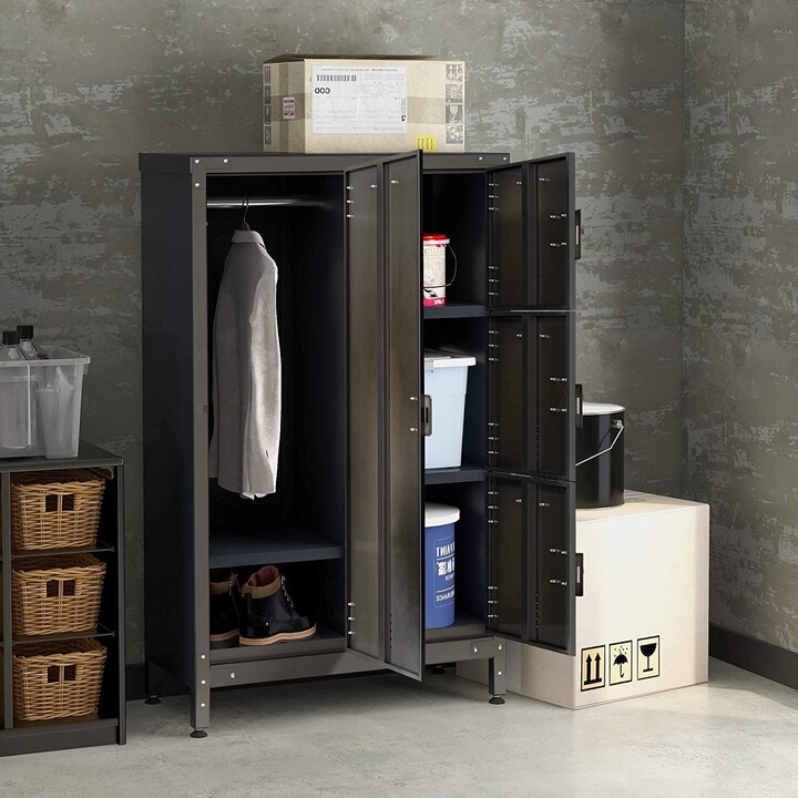 TiramisuBest 4 Door Metal Storage Cabinet with Lockable Doors ...