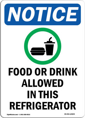 SignMission Food or Drink Allowed Sign with Symbol - ShopStyle Desks