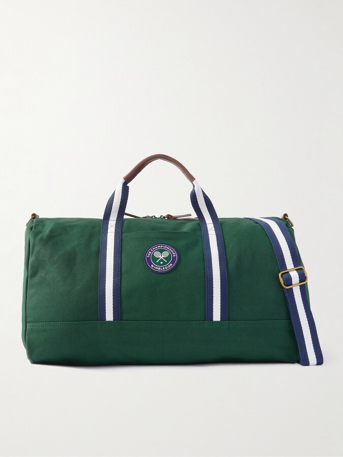 Polo Ralph Lauren + Wimbledon Leather-Trimmed Logo-Detailed Canvas Duffle Bag - ShopStyle