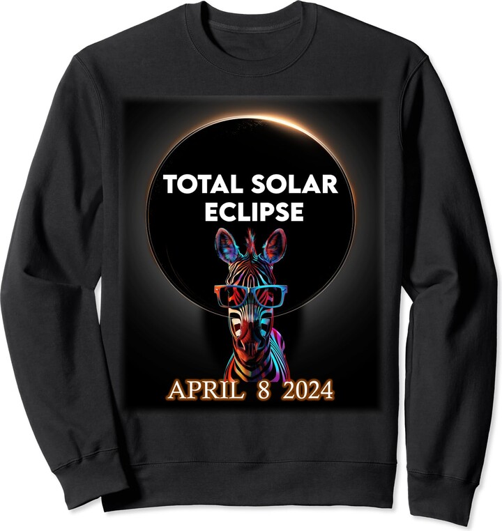 Total Eclipse April 8 2024 Tee Funny Zebra Solar Eclipse Total Eclipse 2024 Men Women Sweatshirt ...