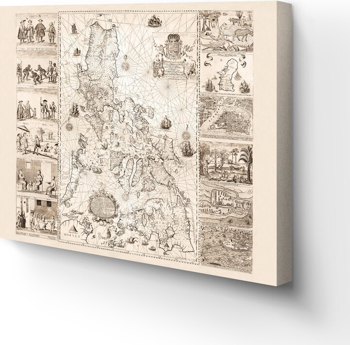 Etsy 1734 Philippines Map Canvas Art - Wrap Vintage Of The Wall Map ...