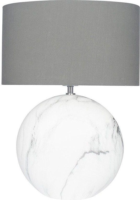 Ruma Small Grey White Marble Effect Ceramic Oval Table Lamp - ShopStyle