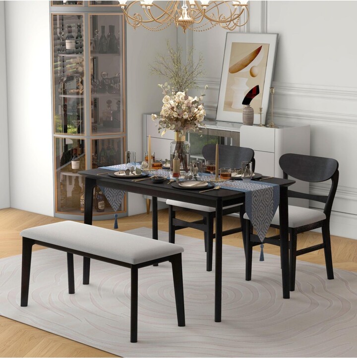 Simplie Fun Dining Table Set for 4, Kitchen Table with 2 Chairs and 1 ...
