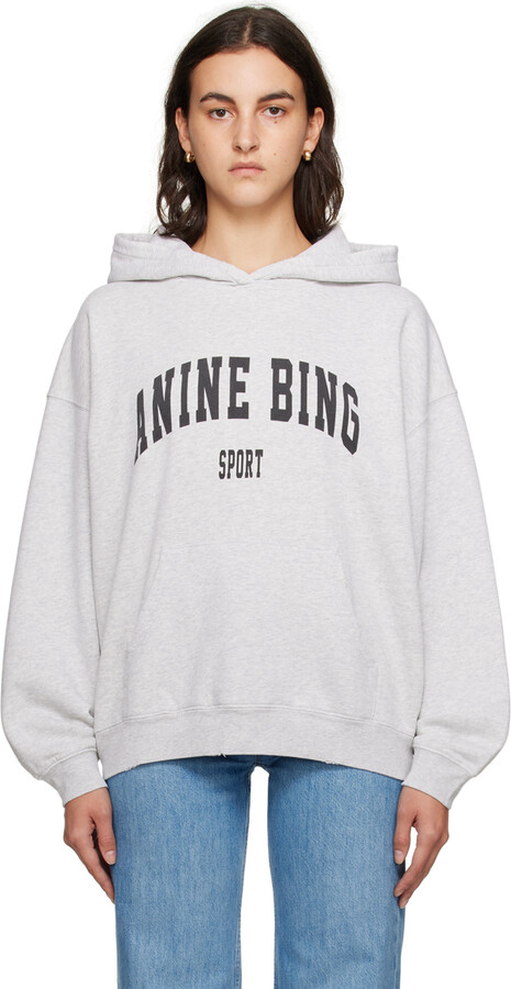 Anine Bing Gray Harvey Hoodie - ShopStyle