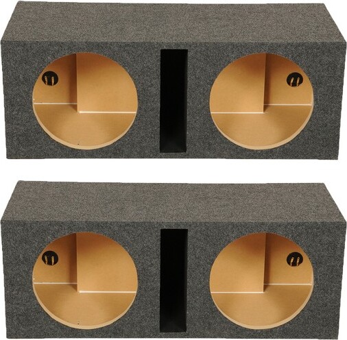 QPower QBASS Dual 12 Inch Heavy Duty MDF Car Audio Subwoofer Enclosure ...