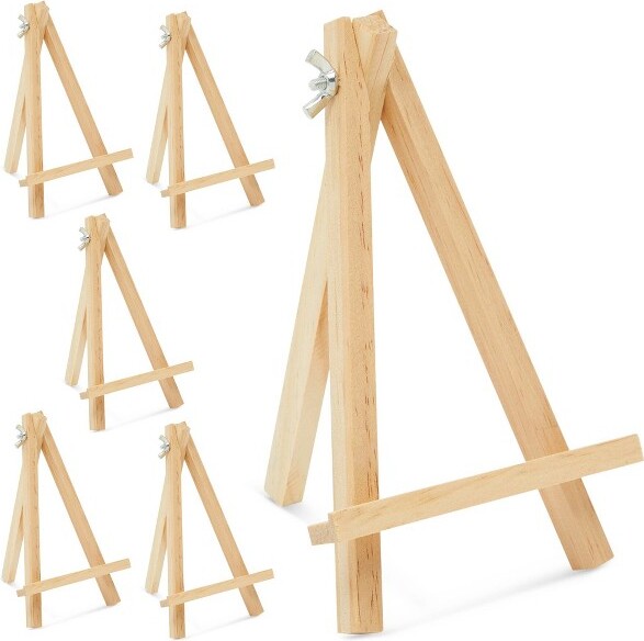 Juvale 6-Pack Wooden Easel, Mini Easel Stands and Place Card Holders ...