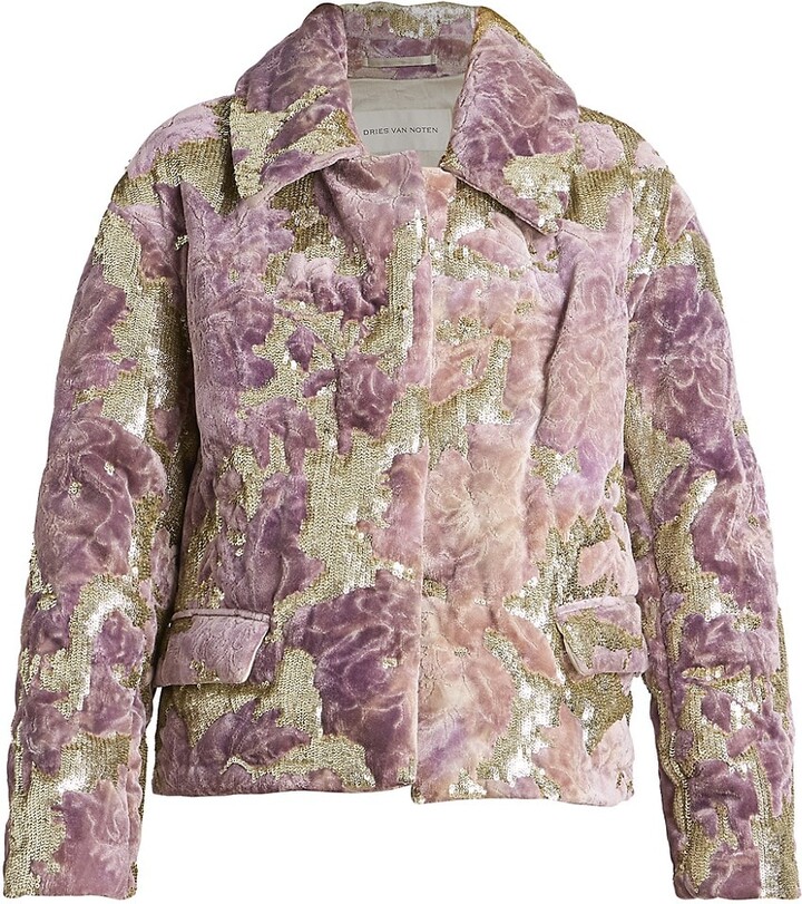 Dries Van Noten Vondi Sequin-Embellished Velvet Jacket - ShopStyle Blazers