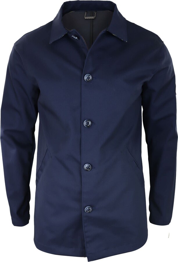 Cavani Mens Mid Length Overcoat Jacket Light Weight Smart Casual Beige ...