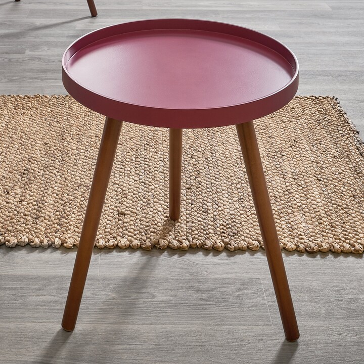 Pacific Lifestyle Pacific Halston Brown Pine Wood Side Table Pink/Brown ...