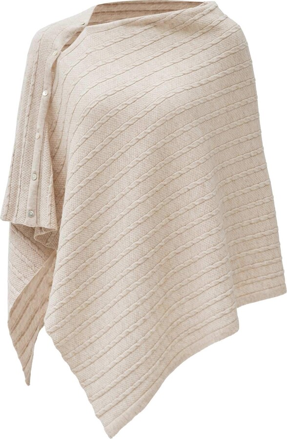 PULI Womens Cable Button Poncho Super Soft Shawls wrap - ShopStyle Knitwear