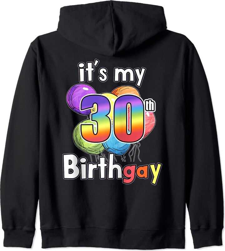 Birthgay LGBTQ Proud LGBT Rainbow Gay Pride Flag It's My 30 Birthgay ...