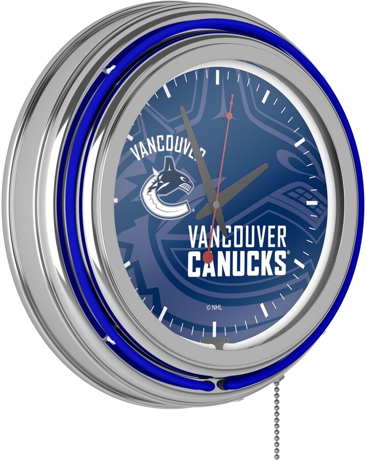 Trademark Gameroom NHL Chrome Double Rung Neon Clock - Watermark ...