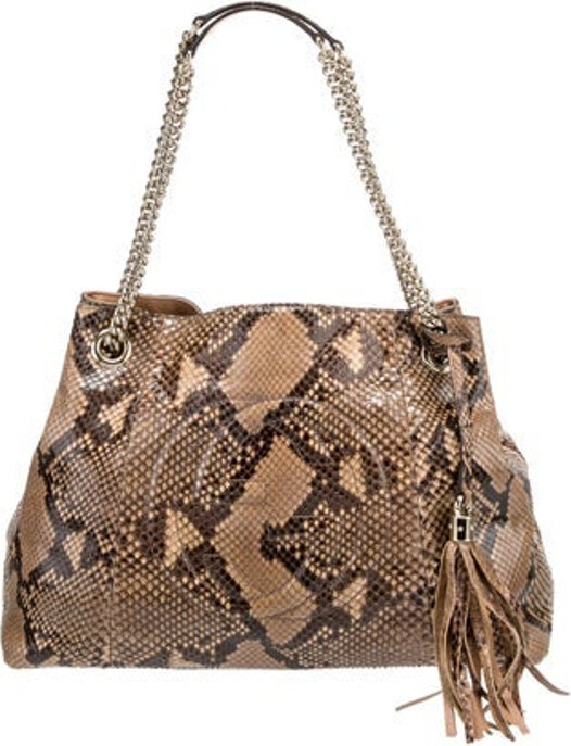 Gucci Python Medium Soho Chain Tote - ShopStyle Shoulder Bags