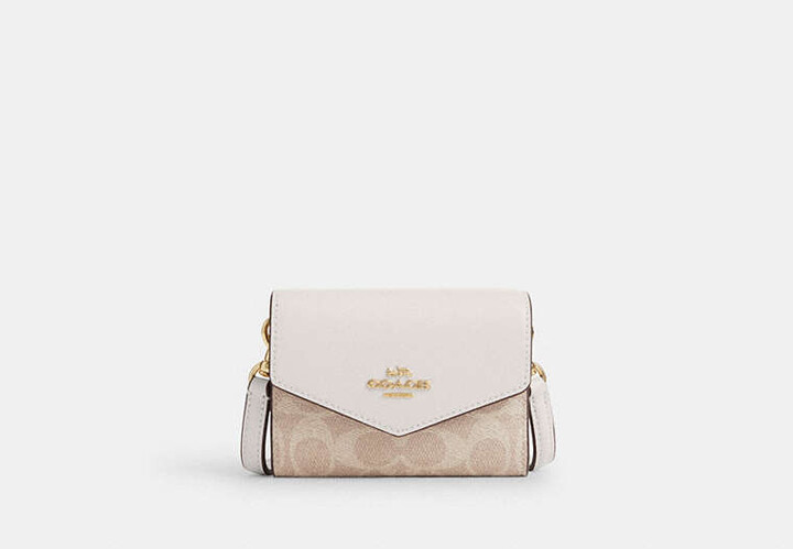 Coach Outlet Mini Envelope Wallet With Strap In Signature Canvas ...