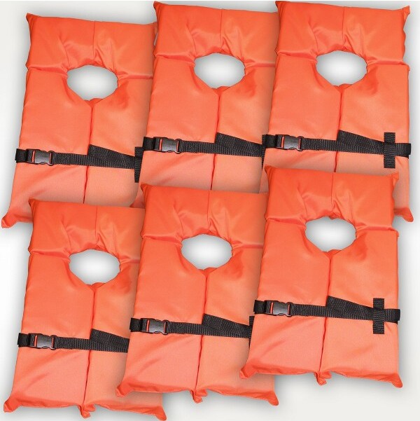 Hardcore Water Sports 6 Pack Coast Guard approved life jackets for ...