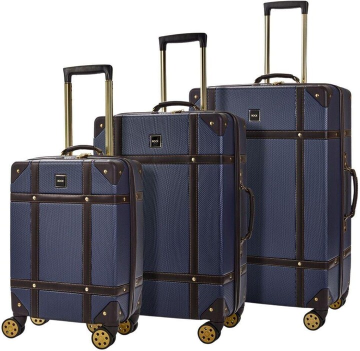 Vintage Hard Shell Luggage Suitcase Trunk Cabin Travel Bags - Navy ...