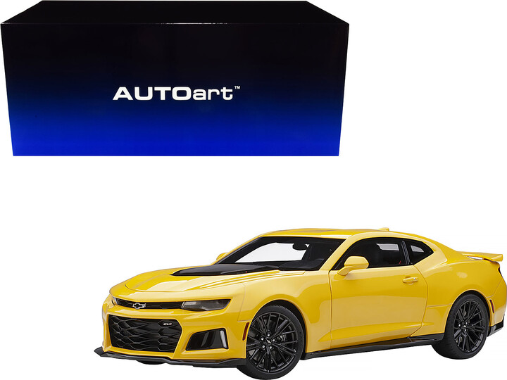 Diecast Model Autoart Chevrolet Camaro ZL1 Bright Yellow 1/18 Model Car ...