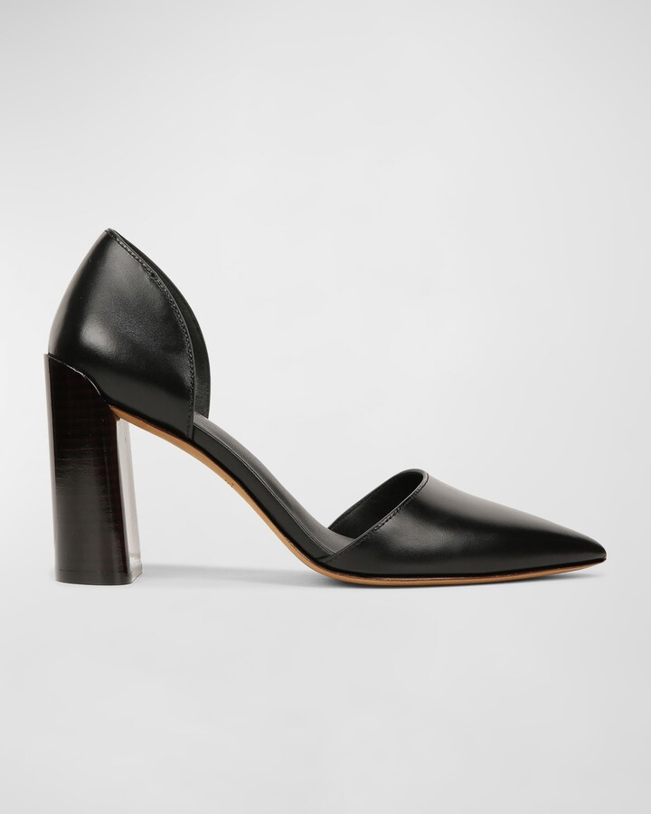 Vince Prim Leather Block-Heel d'Orsay Pumps - ShopStyle