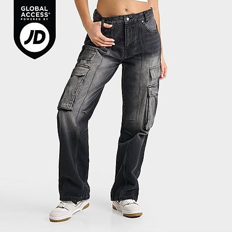 Hoodrich Women's Denim Cargo Relaxed Straight Leg Jeans - ShopStyle