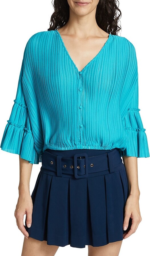 Ramy Brook Naya Pleated Crop Top - ShopStyle