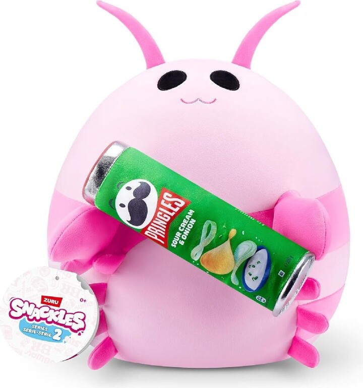 Snackles Series 2 Lilly Pink Shrimp With Pringles Medium Cuddly Plush ...