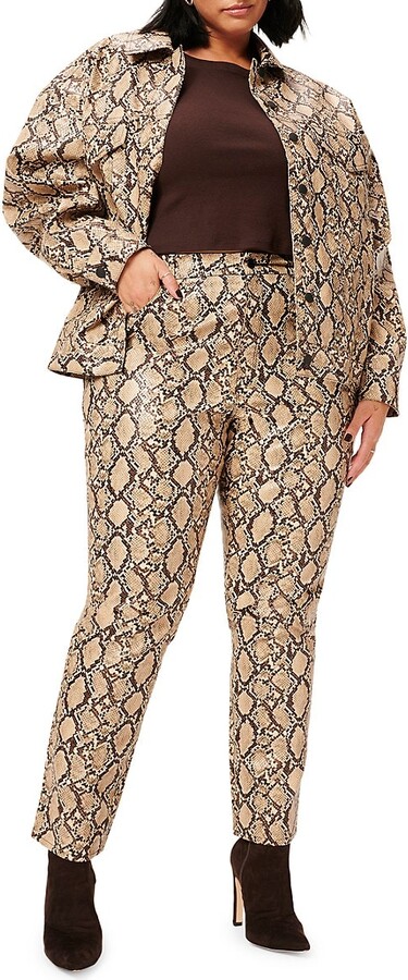 Good American Oversized Faux Python Trucker Jacket - ShopStyle