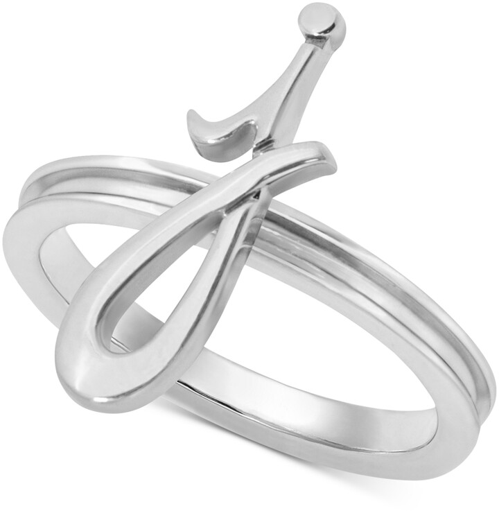 Alex Woo Autograph Letter Ring in Sterling Silver J - ShopStyle