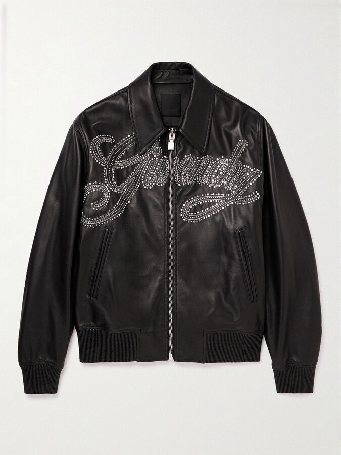 Givenchy Logo-Embellished Studded Leather Jacket - ShopStyle