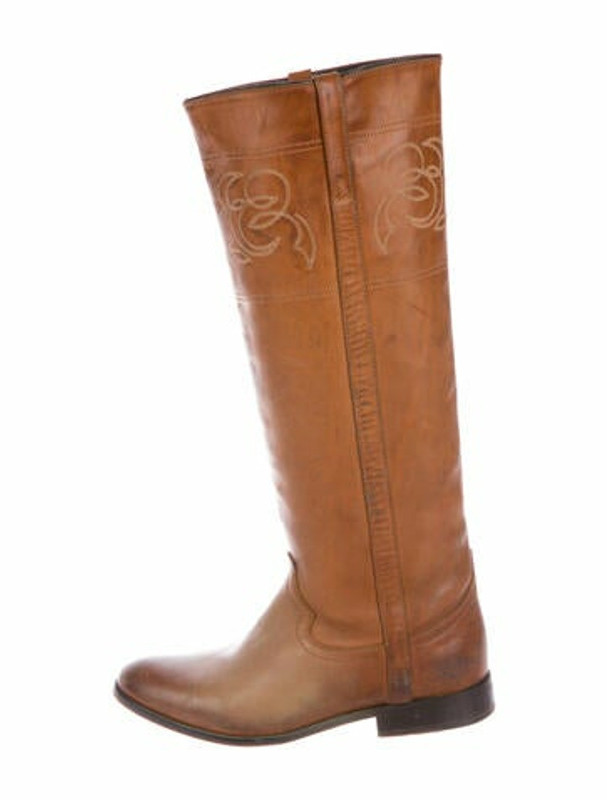 Golden Goose Leather Distressed Accents Riding Boots Brown - ShopStyle