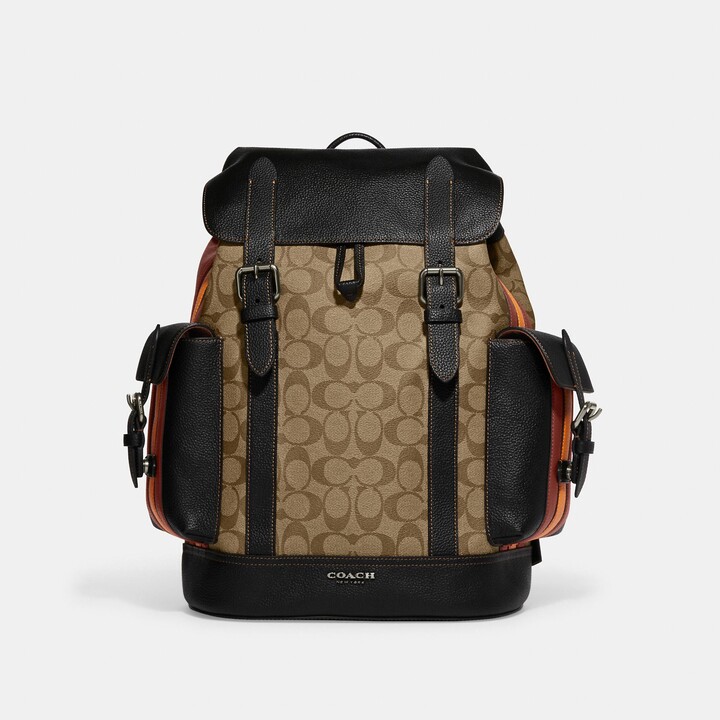 Coach Outlet Hudson Backpack In Signature Canvas With Varsity Stripe ...