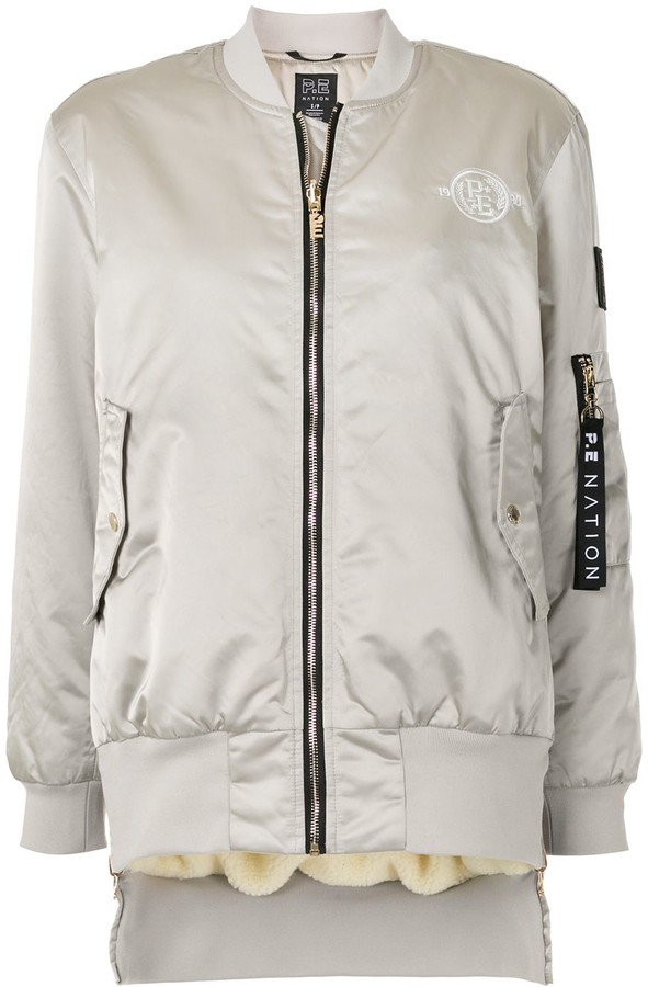 P.E Nation Logo Patch Bomber Jacket - ShopStyle