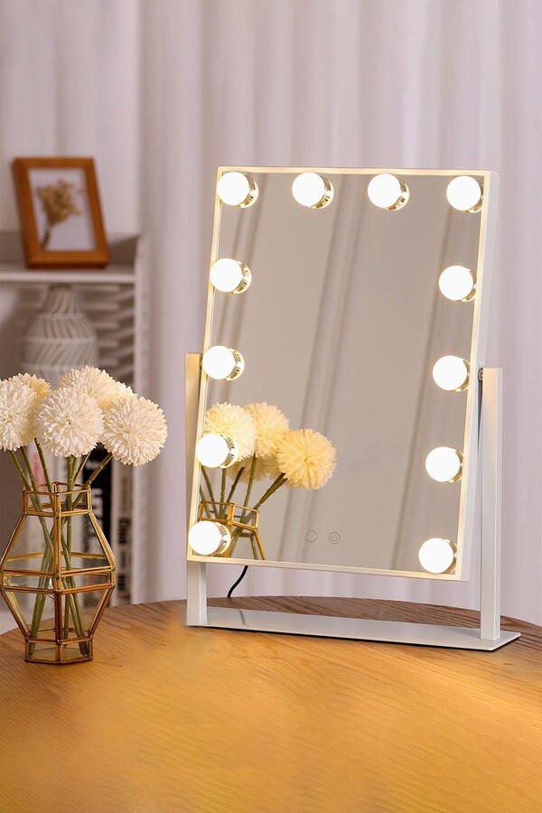 Living and Home LED Vanity Mirror 12 Bulbs,360°Rotation Lighted Smart ...