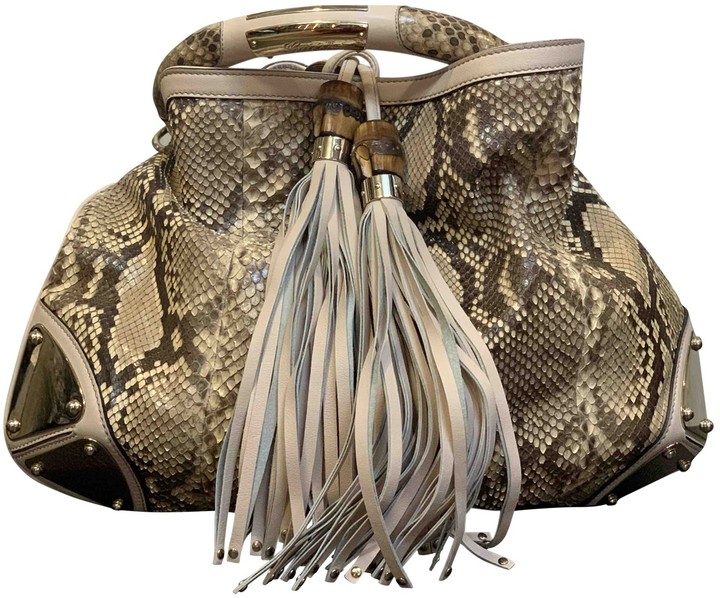 Gucci Indy Beige Python Handbags - ShopStyle Bags