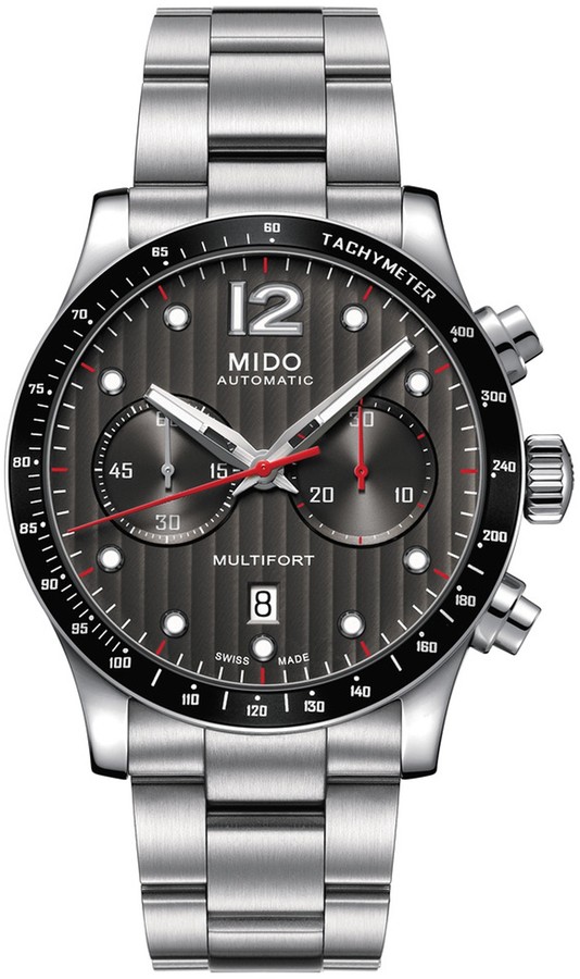 MIDO Men's Multifort Chronograph Swiss Automatic Bracelet Watch, 44mm ...