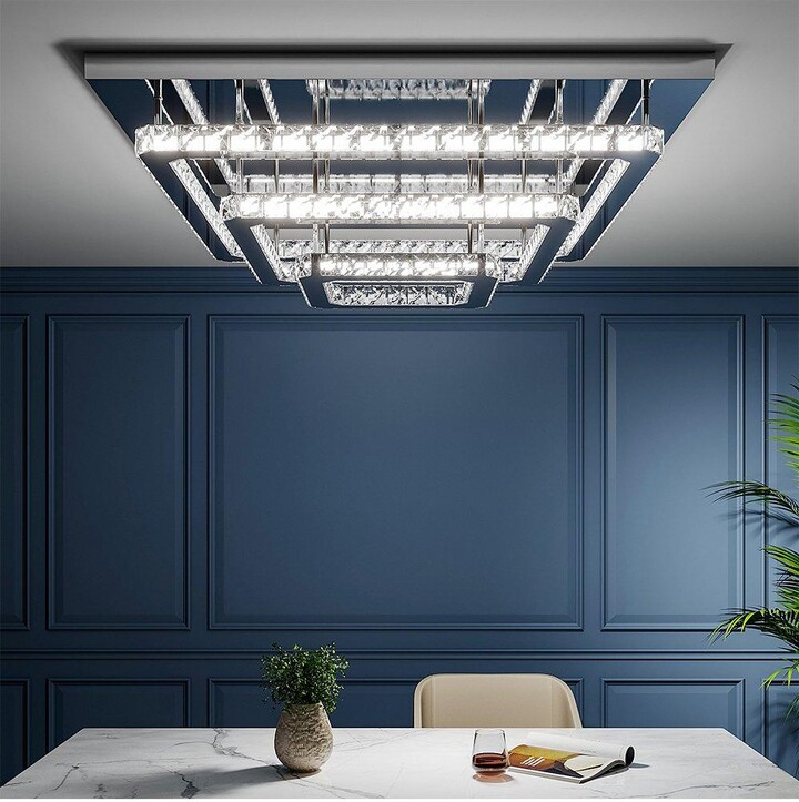Living and Home Square Glamourous Crystal LED Ceiling Light - ShopStyle