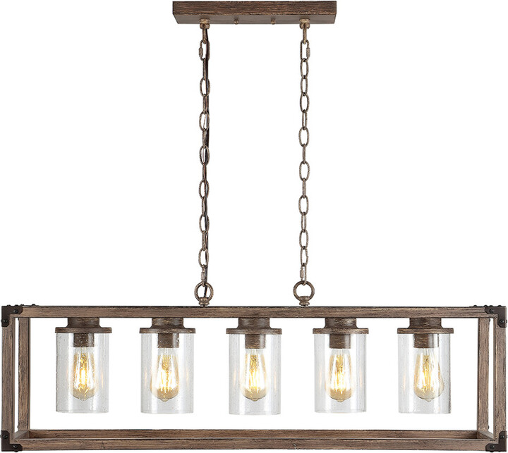 Jonathan Y Designs Zeniba 36In 5-Light Linear Adjustable Iron/Seeded ...