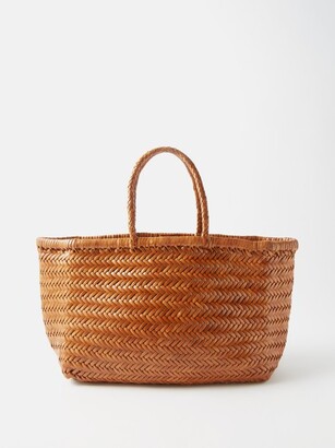 DRAGON DIFFUSION Triple Jump Large Woven-leather Basket Bag - Tan - ShopStyle