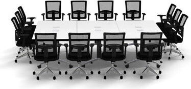 Team Tables Rectangle 14 Person Flip Top 72'' L Modular Training Table ...