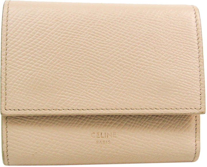 Celine Ivory Leather Trifold Small Wallet - ShopStyle